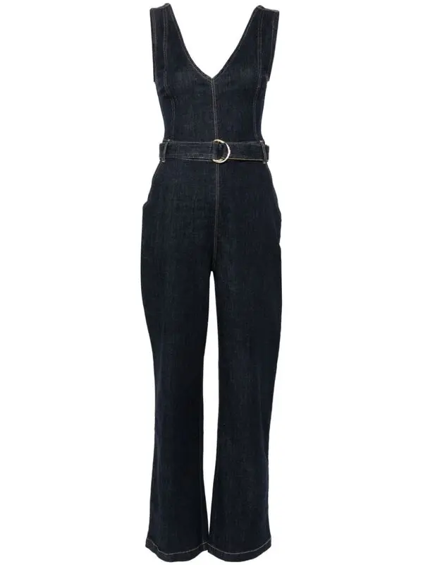 Liu Jo Belted Denim Jumpsuit