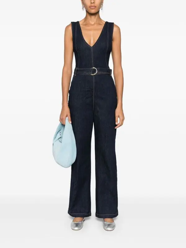Liu Jo Belted Denim Jumpsuit