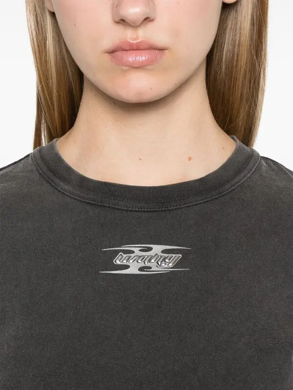 Alexander Wang Puff Logo Shrunken T-shirt - Grey