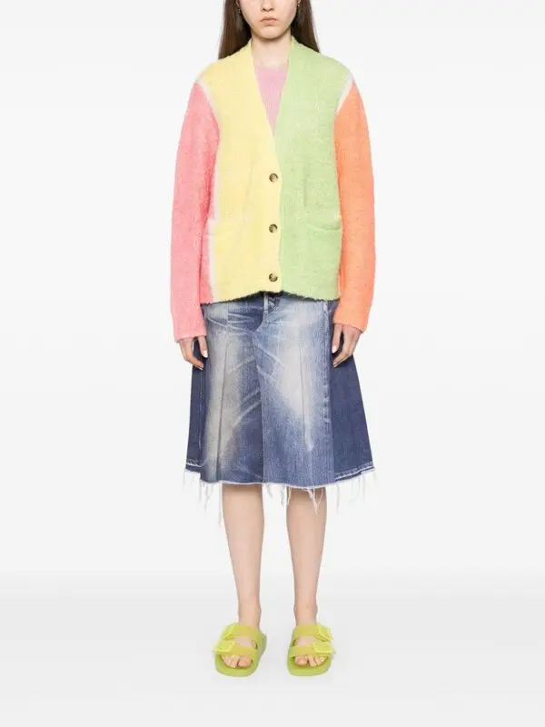 Mira Mikati Colour-block Mohair-wool Cardigan