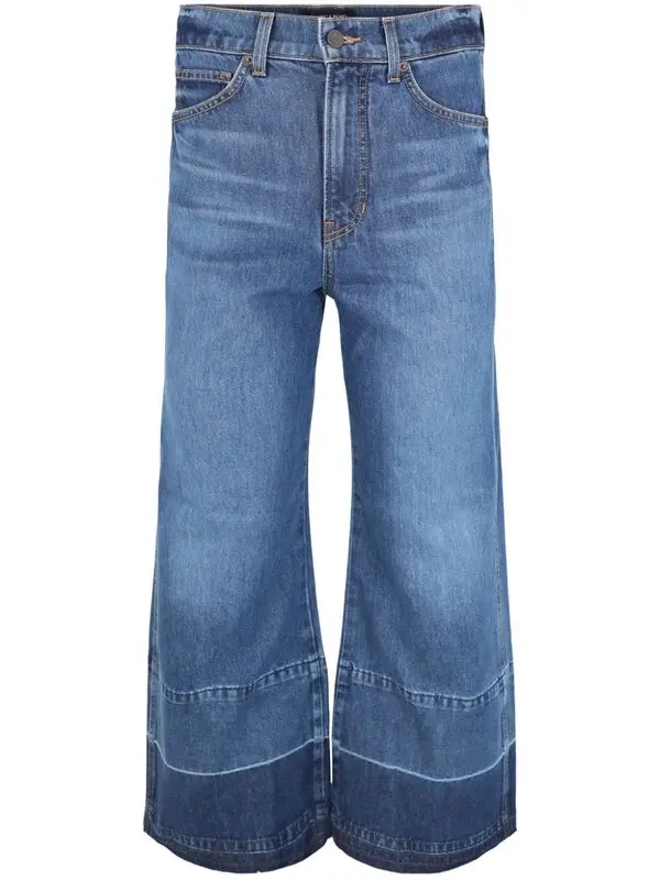 Veronica Beard Taylor High-rise Wide Leg Jeans - Blue
