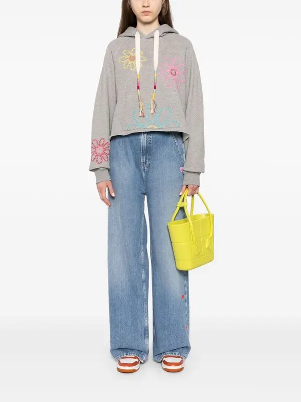 Mira Mikati Heart-embroidered Straight Leg Jeans