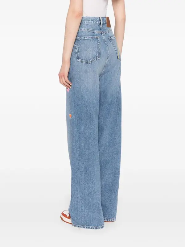 Mira Mikati Heart-embroidered Straight Leg Jeans