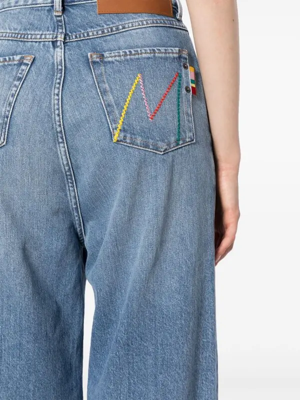 Mira Mikati Heart-embroidered Straight Leg Jeans