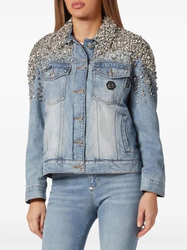 Philipp Plein Crystal-embellished Denim Jacket
