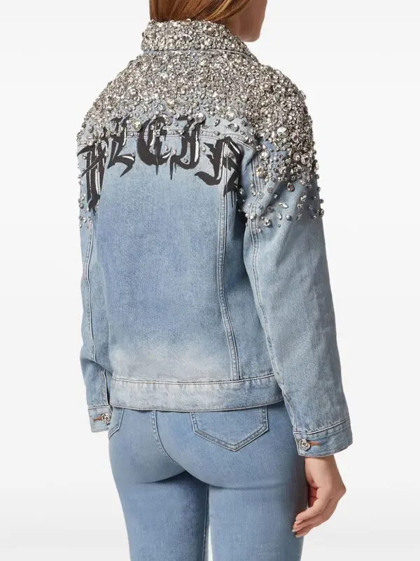 Philipp Plein Crystal-embellished Denim Jacket