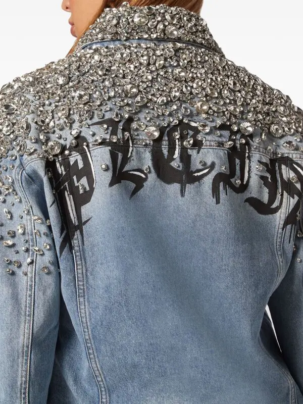 Philipp Plein Crystal-embellished Denim Jacket