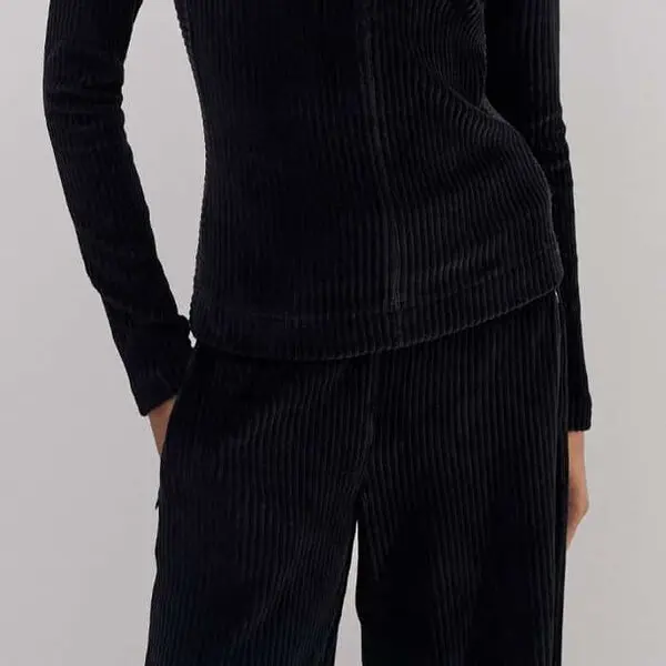 ME+EM Fluid Cord Velour Slim Fit Top