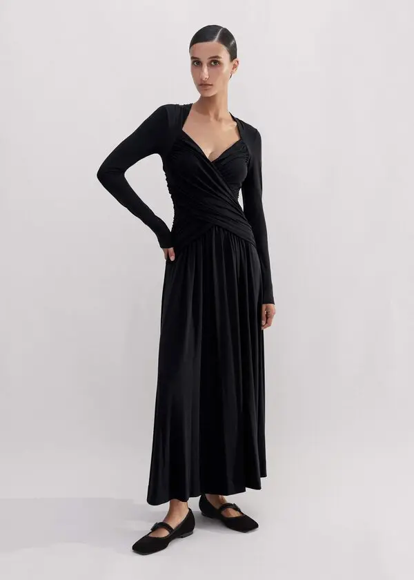 ME+EM Ruched Panel Maxi Dress