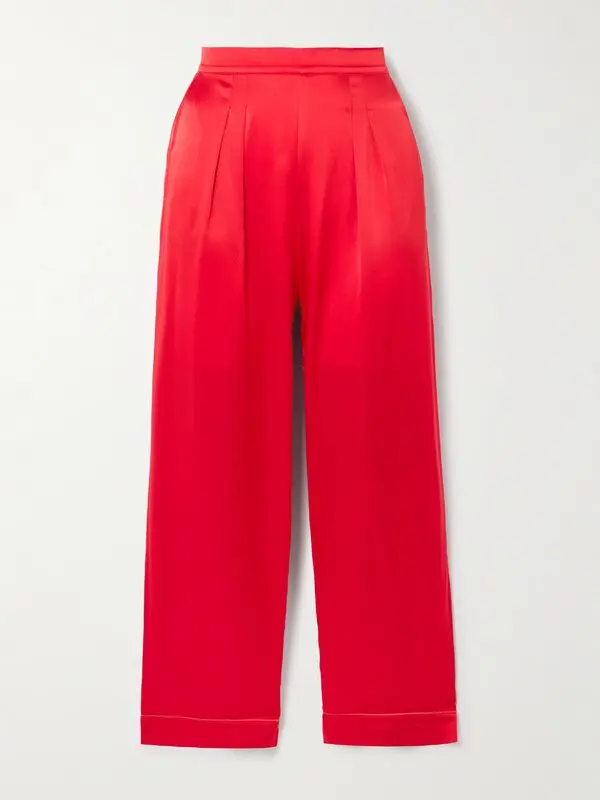 ERES Mondain Silk-satin Pajama Pants - Red