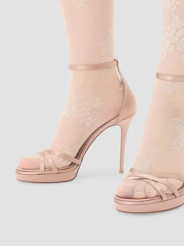 Valentino Garavani Eveninglam 120mm Satin Platform Sandals