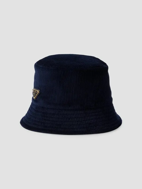 Prada Corduroy Bucket Hat - Blue