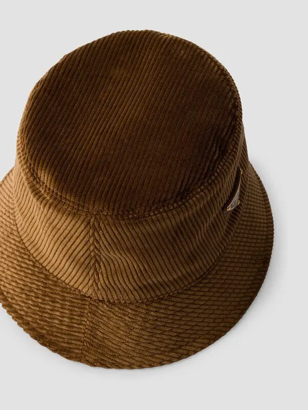 Prada Corduroy Bucket Hat - Brown