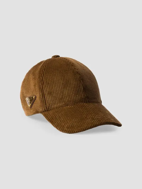 Prada Corduroy Baseball Cap - Brown