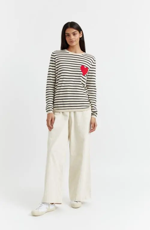 Chinti & Parker Breton Heart Wool & Cashmere Sweater - Cream