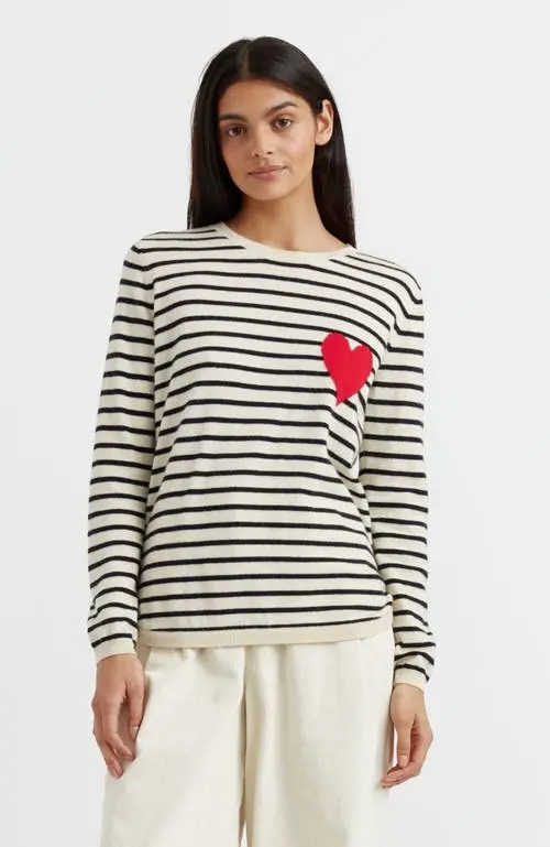 Chinti & Parker Breton Heart Wool & Cashmere Sweater - Cream