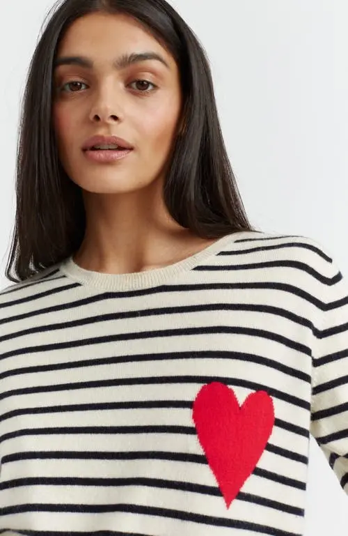 Chinti & Parker Breton Heart Wool & Cashmere Sweater - Cream