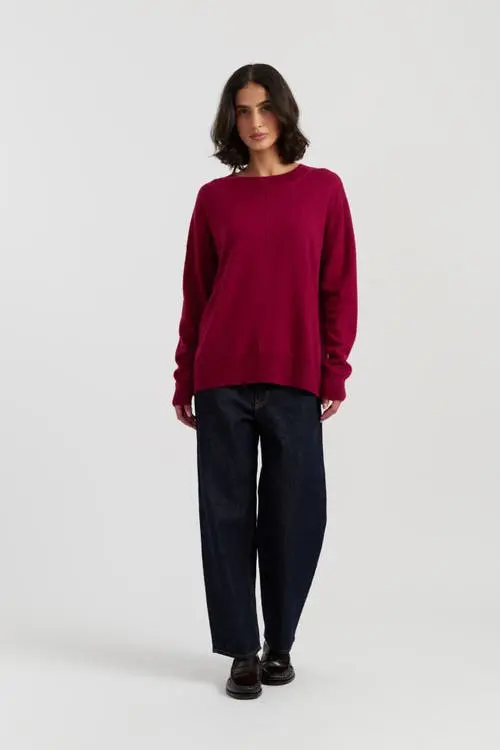Chinti & Parker Wool & Cashmere Slouchy Sweater - Cherry