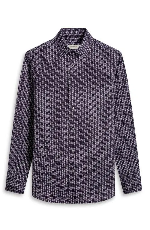 Bugatchi James Ooohcotton® Champagne Print Button-up Shirt