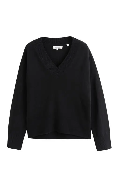 Chinti & Parker V-neck Wool Cashmere Sweater - Black