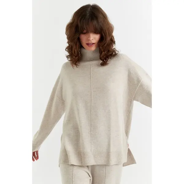 Chinti & Parker Relaxed Roll Neck Wool & Cashmere Sweater - Cream