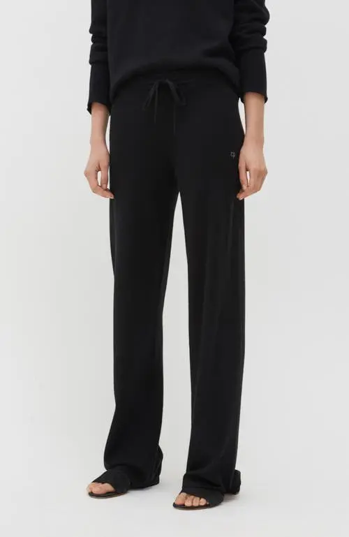 Chinti & Parker Pure Cashmere Wide Leg Pants - Black