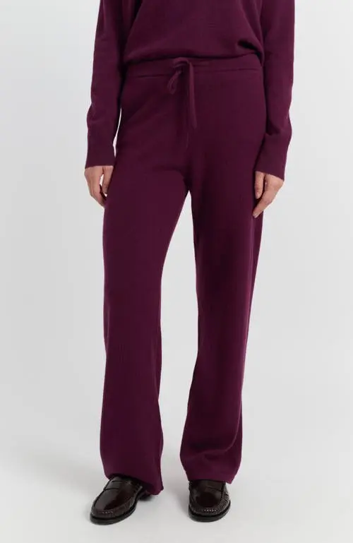 Chinti & Parker Pure Cashmere Wide Leg Pants - Mulberry