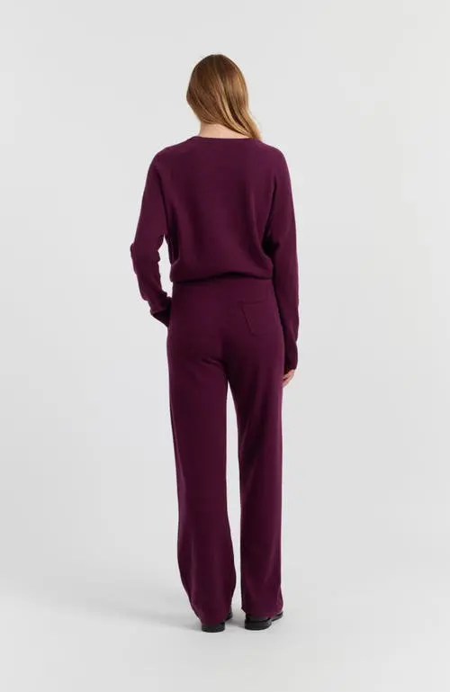 Chinti & Parker Pure Cashmere Wide Leg Pants - Mulberry