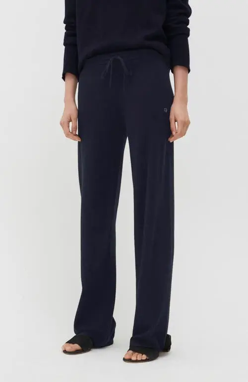 Chinti & Parker Pure Cashmere Wide Leg Pants - Navy