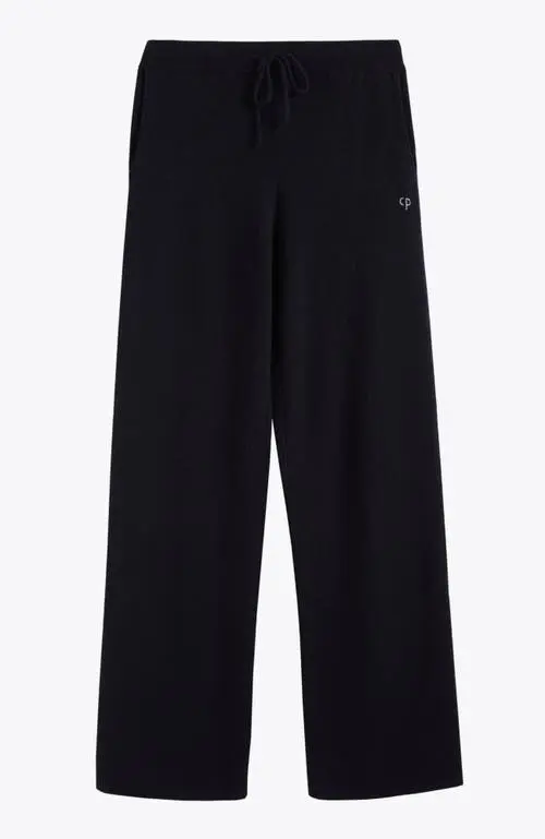 Chinti & Parker Pure Cashmere Wide Leg Pants - Navy