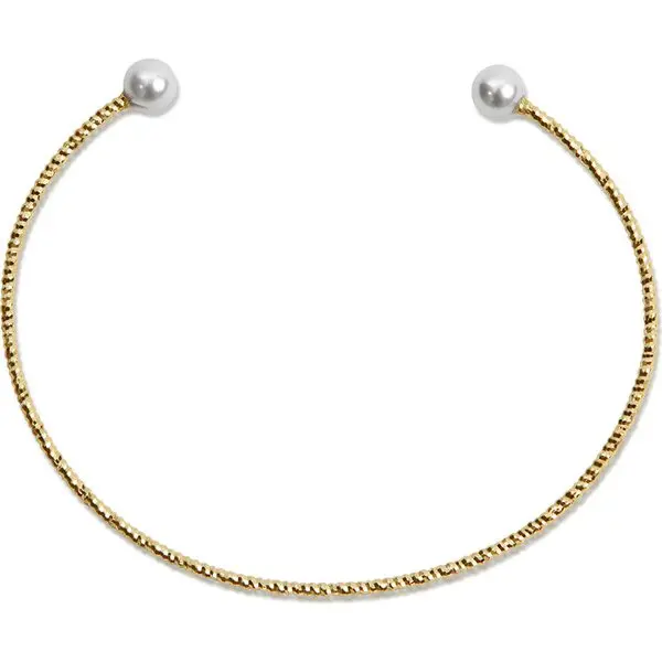 Argento Vivo Imitation Pearl Cuff Bracelet - Gold