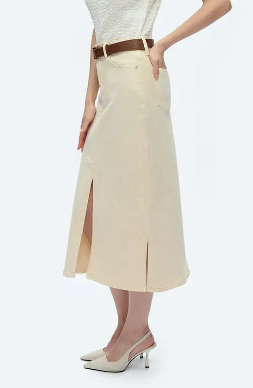 BAYEAS Lila Slit Hem Denim Midi Skirt