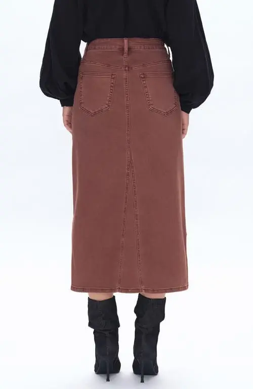 BAYEAS Lila Slit Hem Denim Midi Skirt - Cappuccino
