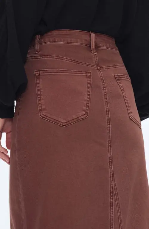 BAYEAS Lila Slit Hem Denim Midi Skirt - Cappuccino