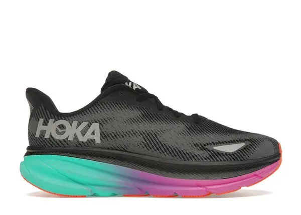 Hoka One One Clifton 9 Goretex - Black/electric Aqua