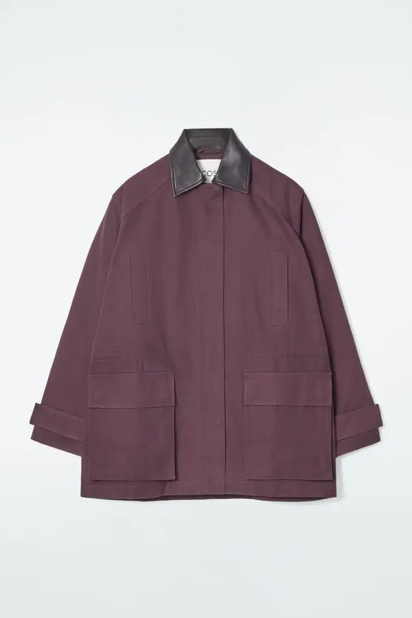 Cos Leather-collar Field Jacket