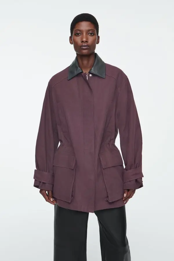 Cos Leather-collar Field Jacket