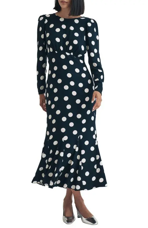 chinese dress ladies Contrast Polka Dot Mermaid Maxi Backless Dress