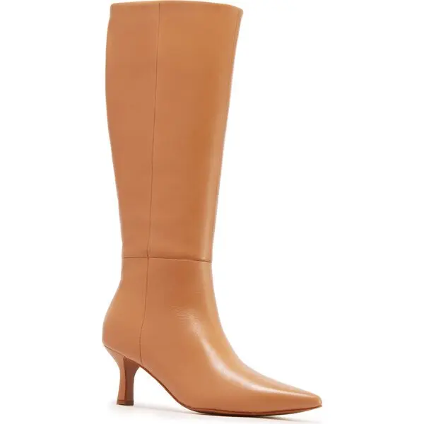 FRANKIE4 Allegra Pointed Toe Knee High Boots - Tan