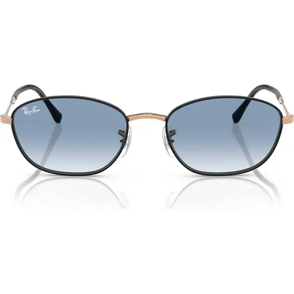 Ray-ban 58mm Irregular Oval Sunglasses - Rose Gold Black