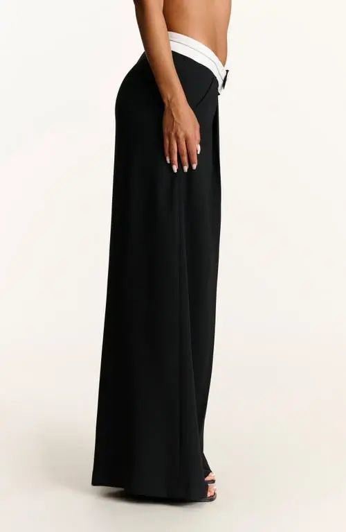 Naked Wardrobe Foldover Waist Wide Leg Trousers