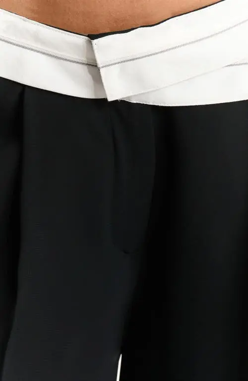 Naked Wardrobe Foldover Waist Wide Leg Trousers