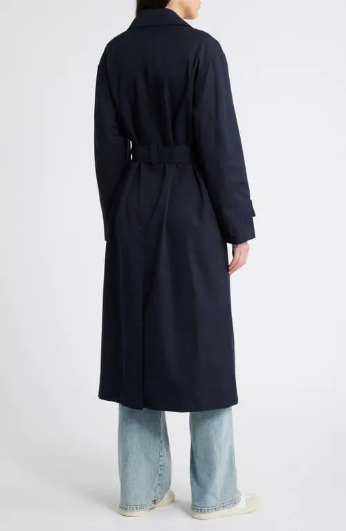 Mango Angela Water Repellent Trench Coat - Dark Navy