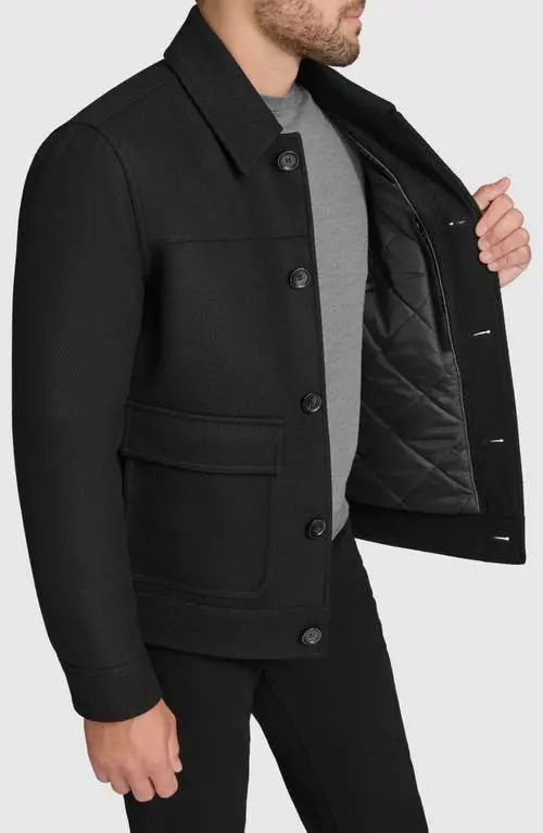 Andrew Marc Insulated Wool-blend Twill Shirt Jacket