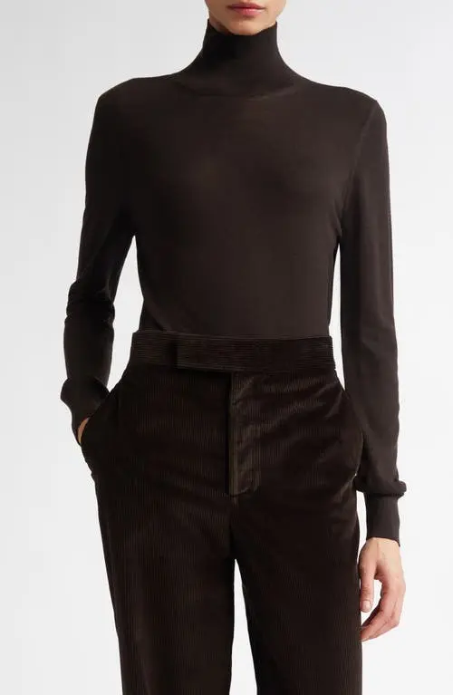 Partow Susan Turtleneck Virgin Wool Sweater - Espresso