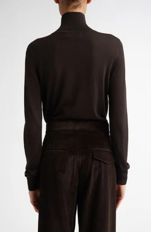 Partow Susan Turtleneck Virgin Wool Sweater - Espresso