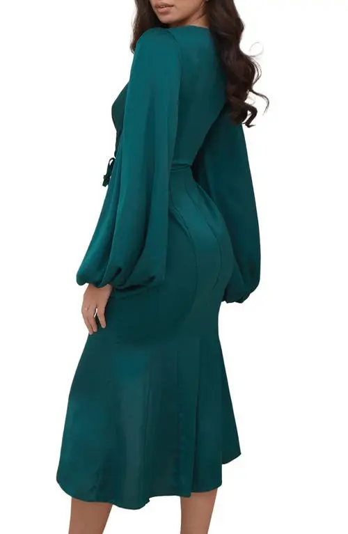 slim fit dress slacks The Emerald Shimmer Wrap Dress Xs main image 1