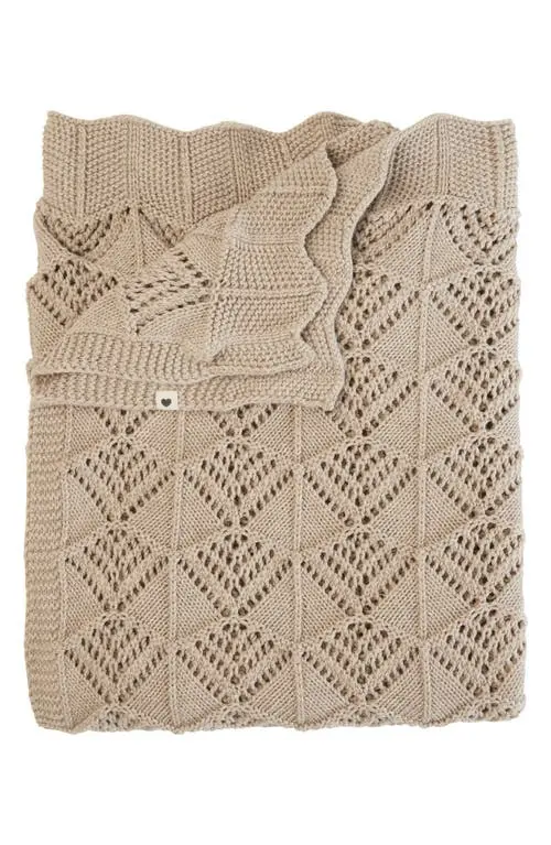 BIBS Organic Cotton Wavy Knit Baby Blanket - Vanilla