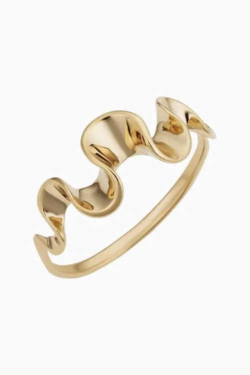 ORADINA 14k Solid Gold Stack Ribbon Ring