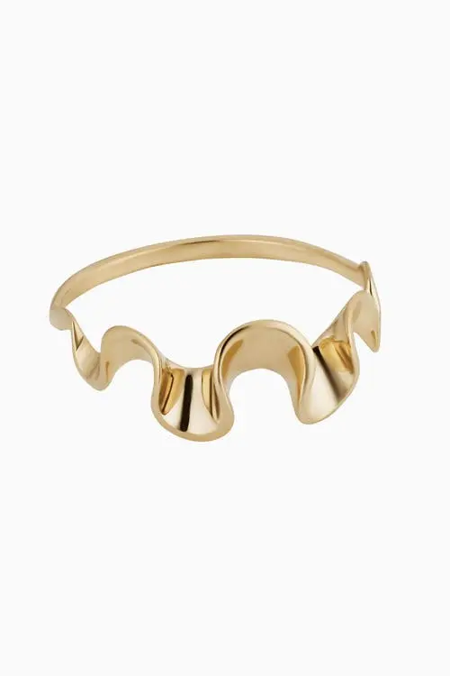 ORADINA 14k Solid Gold Stack Ribbon Ring